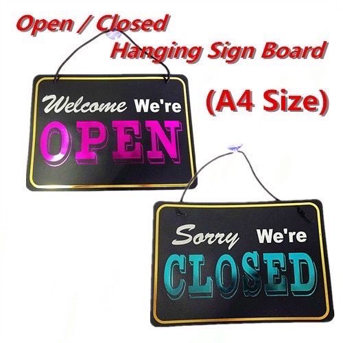 Creative Open And Closed PP Hanging Sign Board 30cm x 21cm | Lazada
