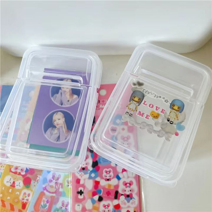 Card Film Storage Box Ins Simple Transparent Clamshell Storage Box ...