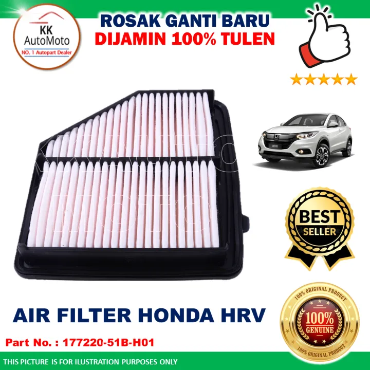 Genuine HONDA Engine Air Filter HRV - 17220-51B-H01 | Lazada