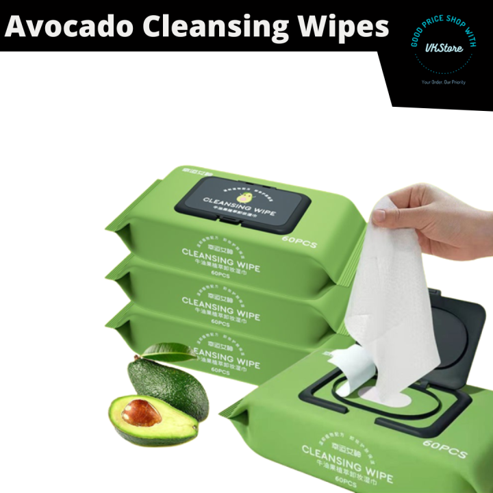 Avocado Makeup Removal Disposable Cotton Wet Tissue Deep Cleansing ...