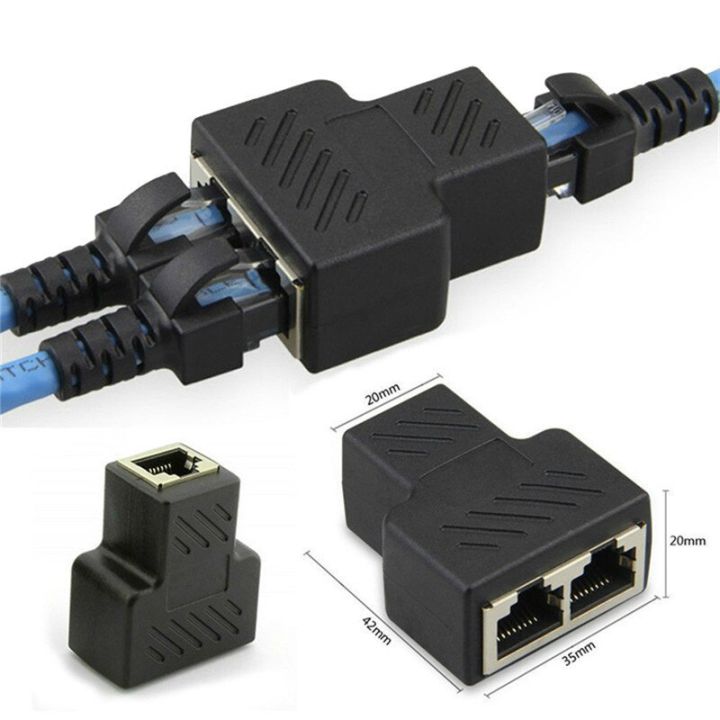 1 To 2 Ways RJ45 Ethernet Lan Network Splitter Double Adapter Ports ...