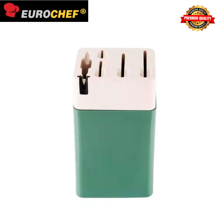 Eurochef A342 Knife Block with 5 holes and built- in sharpener allows ...