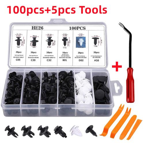 100Pcs Car Universal Fastener Clip Expanding Car Retainer Screw Mixed ...