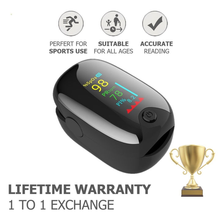 Digital Finger Pulse Oximeter Blood Oxygen Monitor LED Adults Heart ...