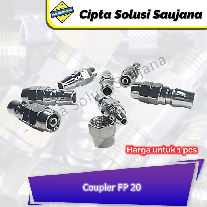 PP 20 QUICK COUPLER PLUG POLYURETHANE RECOIL CONNECTOR KOPLER KONEKTOR ...