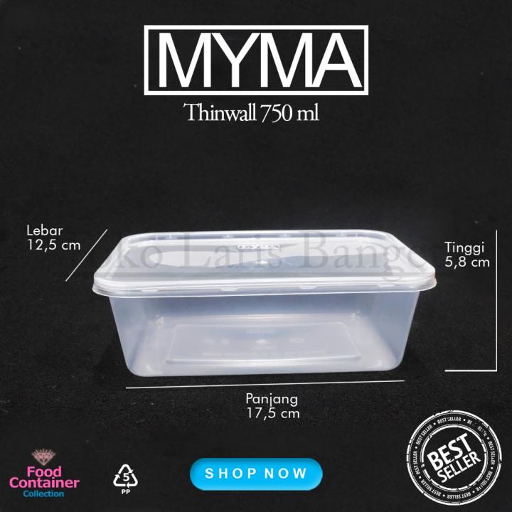 [ISI 25PCS] Thinwall Rectangle 750ml / Kotak Makan Plastik Rectangle / Thinwall Plastik | Lazada ...