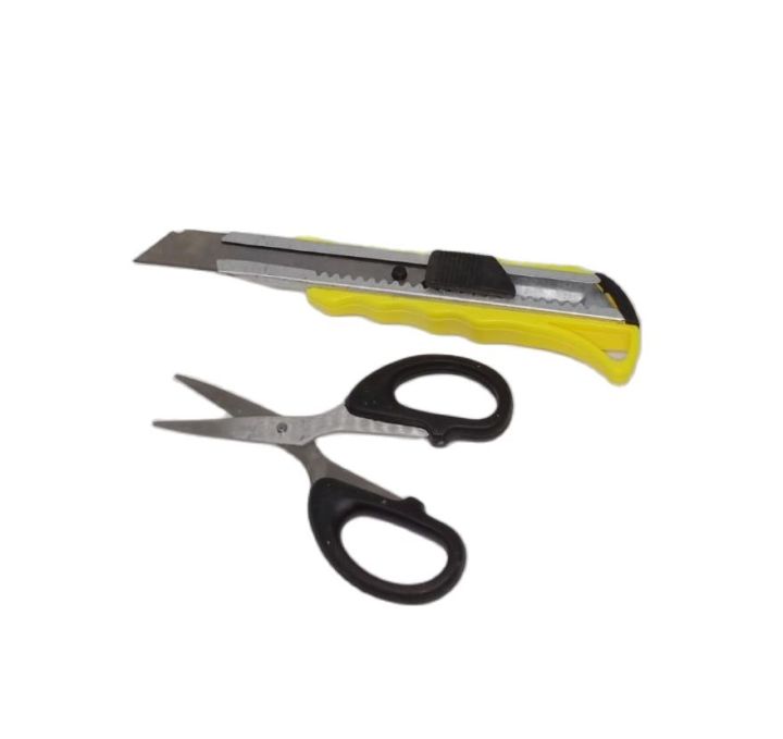 Gunting Kecil + Pisau Cutter / Gunting Murah / Gunting Kertas / Gunting ...