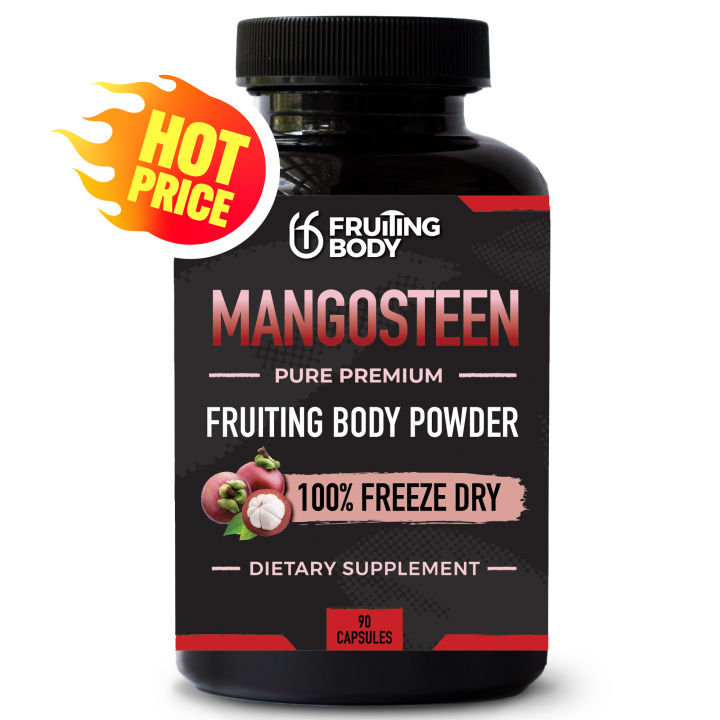 Mangosteen 90 Capsules - 100% Pure Fruiting Body Powder - Non-GMO and ...
