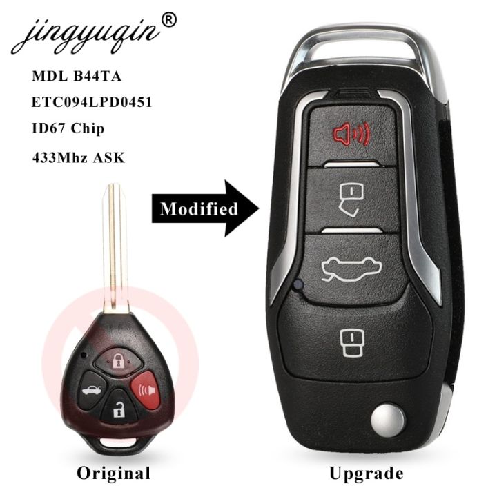 In stock】 kongko Jingyuqin Modified Flip Car Key 433mhz Id67 For Toyota ...