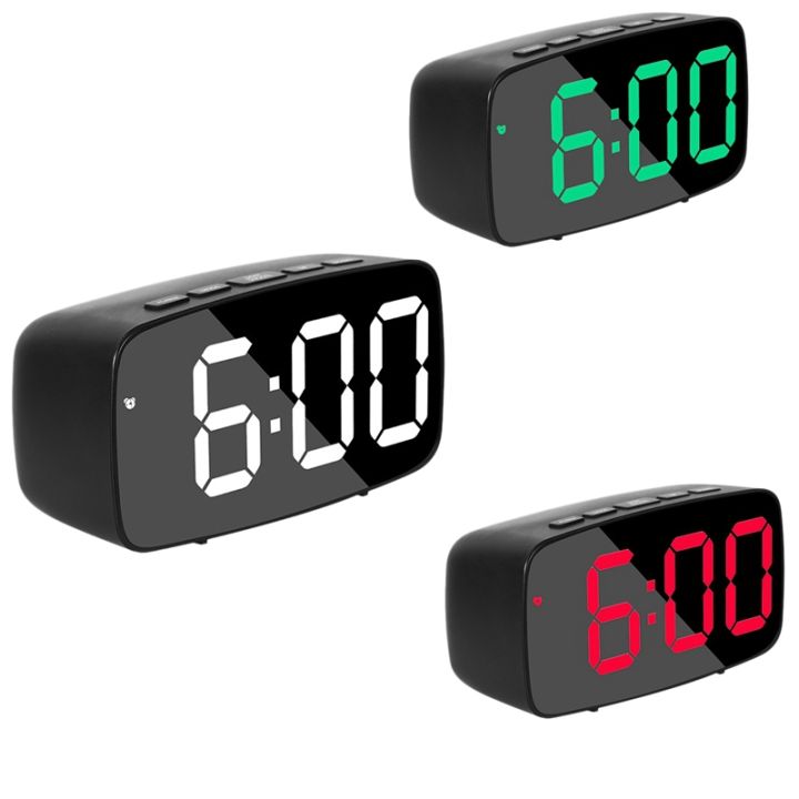 Smart Digital Alarm Clock Bedside,LED Travel USB Desk Clock with 12/24H ...