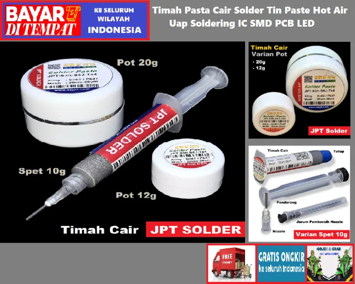 Timah Pasta Cair Solder Tin Paste Hot Air Uap Soldering IC SMD PCB LED ...