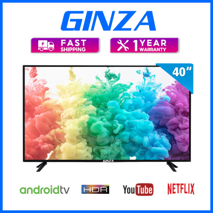 GINZA 40 inch smart tv android tv HD LED TV Flat Screen Ultra-slim Smart TV HDMI WIFi | Lazada PH