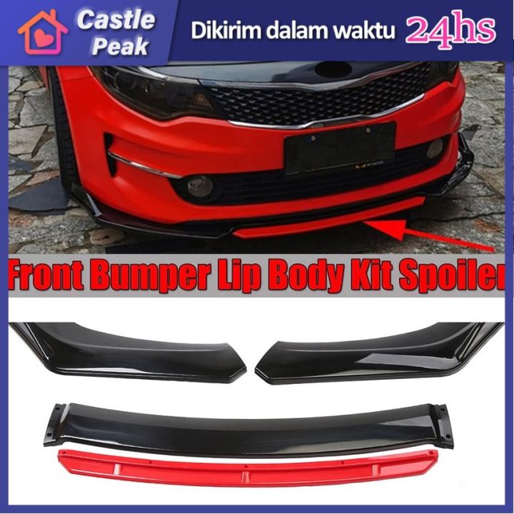 ABS Plastic Front Lip Splitter Front Bumper Modifikasi mobil Tiga tahap ...