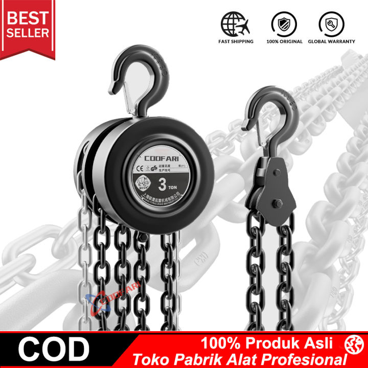 COOFARI Chain Block Chain Host Katrol Kerekan Manual 1T / 2T /3T Angkat berat dengan derek hoist ...