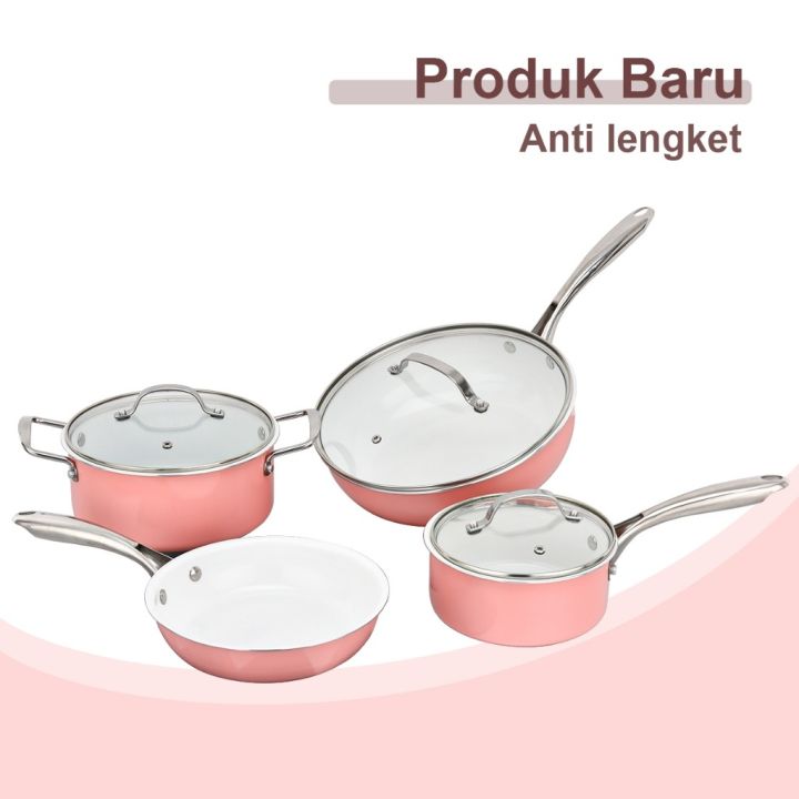 Set Lengkap Wajan Anti Lengket Panci Panci 3in1 Anti Lengket Panci ...