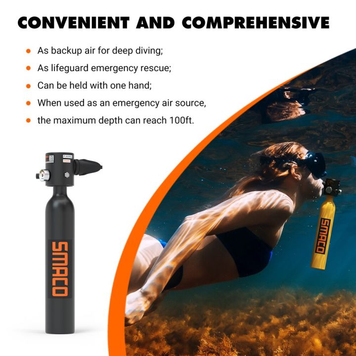 Smaco S300plus Mini Scuba Tank Diving Equipment Snorkeling Dive Bottle ...