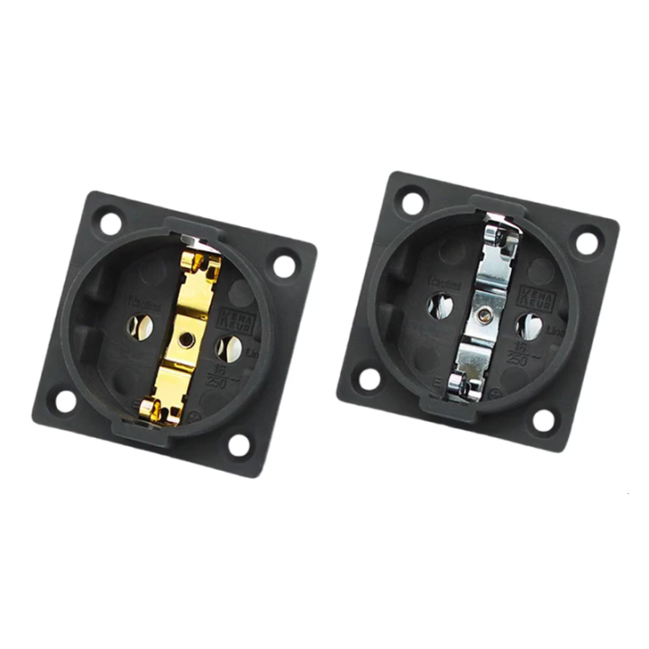 EU Style Power Outlet Panel Fire Resistant Easy Installation 2Pin Round ...