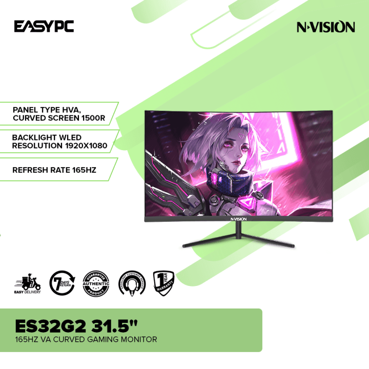 EasyPC | Nvision ES32G1 32 Inch 165Hz Curved VA Panel 165Hz / ES32G2 31 ...