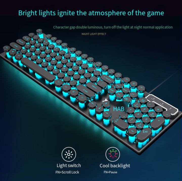 Gx30s Gaming Keyboard Real Mechanical Feel Wired Colorful Backlight ...