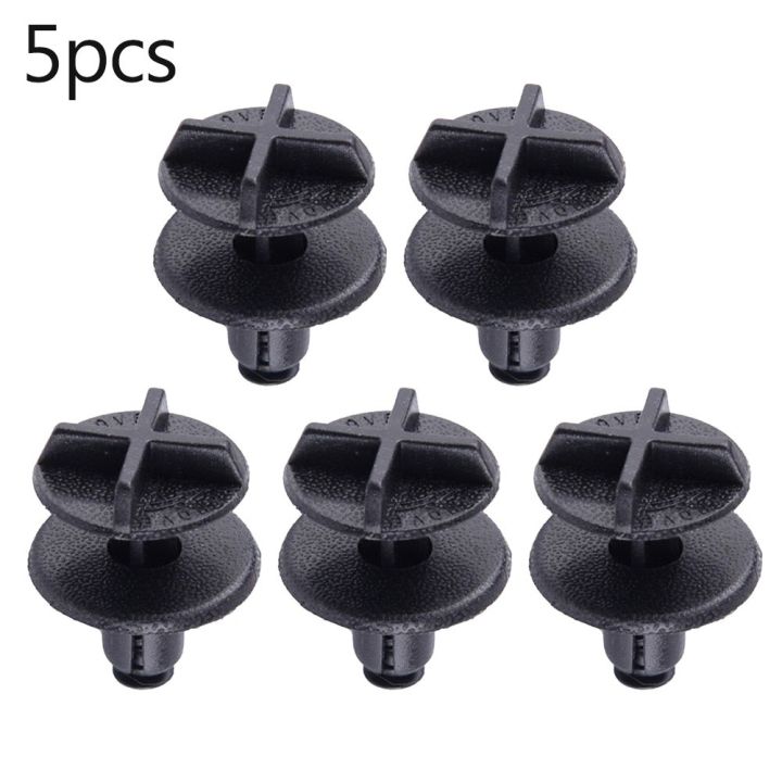 คลิปหนีบแผงโครงกระจังหน้ารถไนลอนสีดำ5ชิ้นฝาหลังปิดโทรศัพท์รูยาว1.3ซม. 9 ...