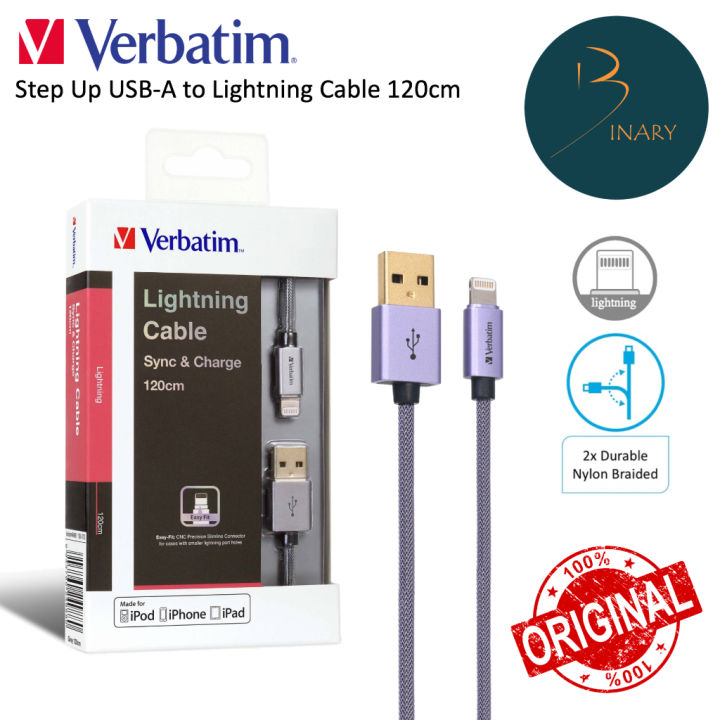 Verbatim Step-up Fast Charge USB-A to Lightning Cable 120cm | Lazada