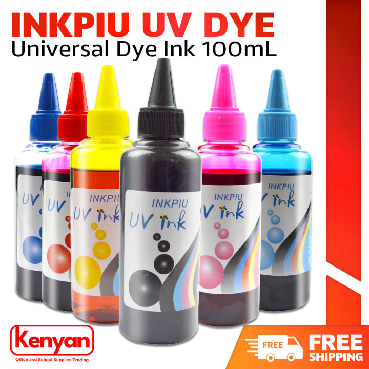 Inkpiu UV Dye Ink 100ML C/M/Y/K/LC/LM Universal Dye Refill Printer Ink ...