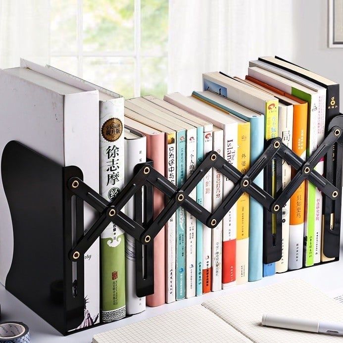 EDEN"Expandable Book Stand Adjustable Metal Bookshelf Book Rack Support ...