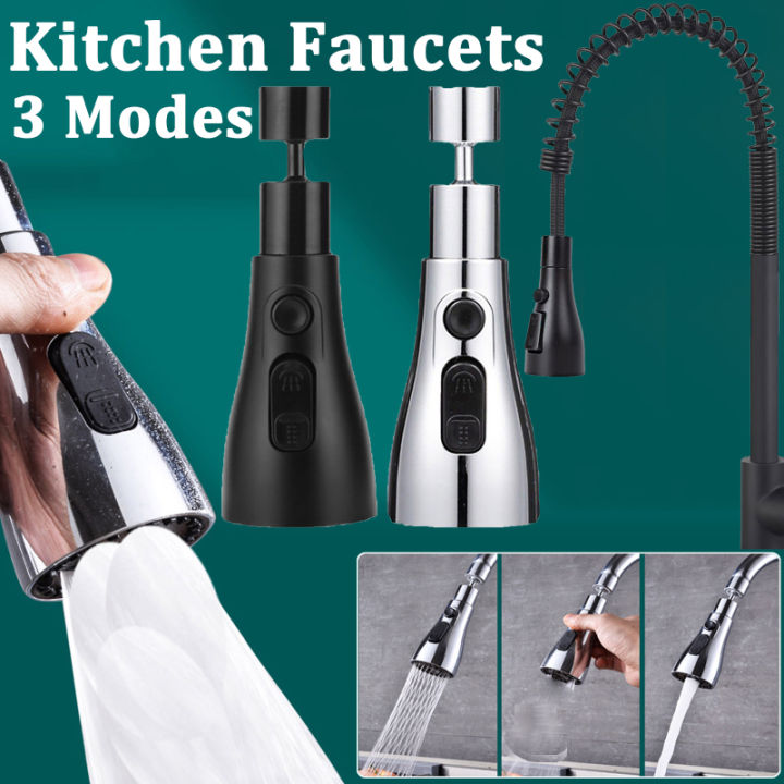 3 Mode Kitchen Faucet Flexible Shower Head 360° Rotatable High-Pressure ...