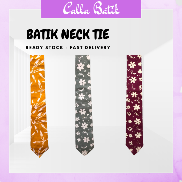 Calla Batik Men Necktie Cotton Handmade Malaysia 7cm x 150cm CA030201 | Lazada