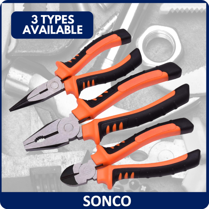 [ Ready Stock ] Orange Black Handle Multifunctional hand pliers HEAVY ...