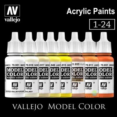 Vallejo AV 17ml Water-based Soluble Acrylic Paints for Brush ...