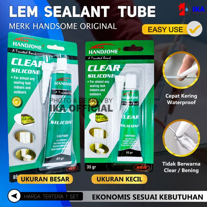Lem Kaca Silicone Odol Tube Besar 85 gr gram Handsome Lem Kaca / 35 ...