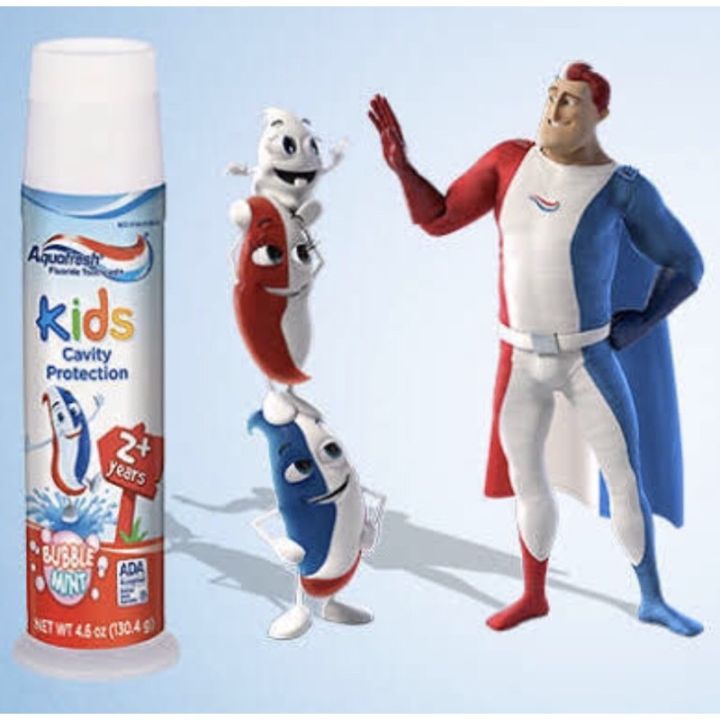 Aquafresh Kids Pump Cavity Protection Bubble Mint Fluoride Toothpaste ...