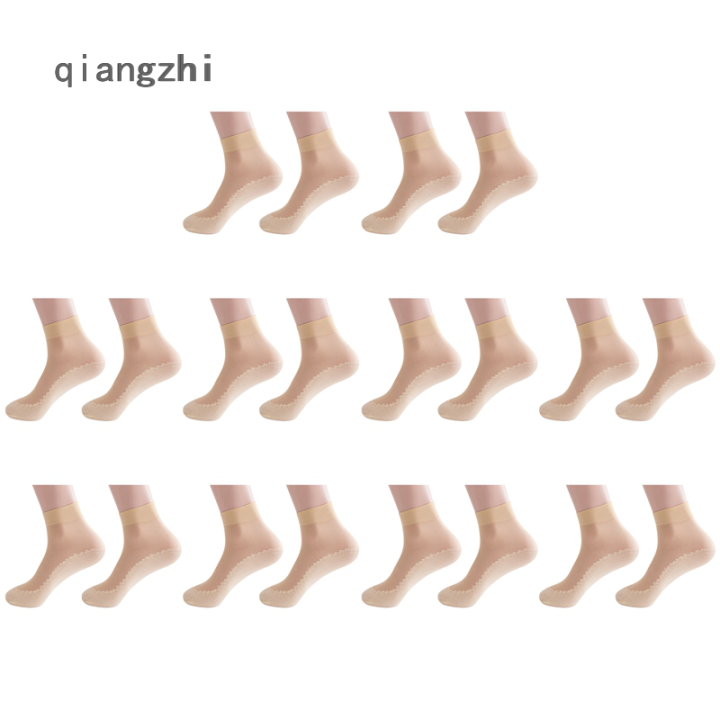 QZH 10คู่สำหรับผู้หญิง,พื้นถุงเท้าฝ้ายนุ่มแบบบางถุงเท้าทนฤดูร้อน ...