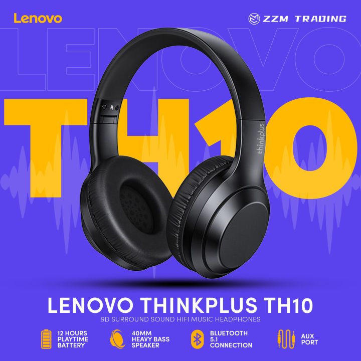 Lenovo ThinkPlus TH10 9D 40mm Surround Sound HIFI Bluetooth5.3/AUX ...