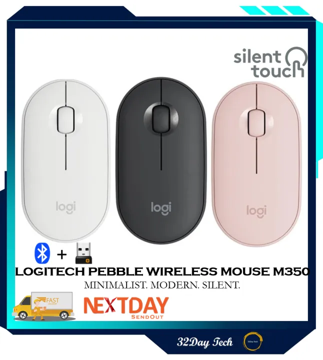 Logitech Pebble Wireless Mouse with Bluetooth or USB - Silent, Slim ...