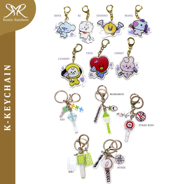 BTS KPop Acrylic Keychain Tiny Tan Jungkook V Jimin Jin Suga RM JHope Twice Exo Seventeen ...