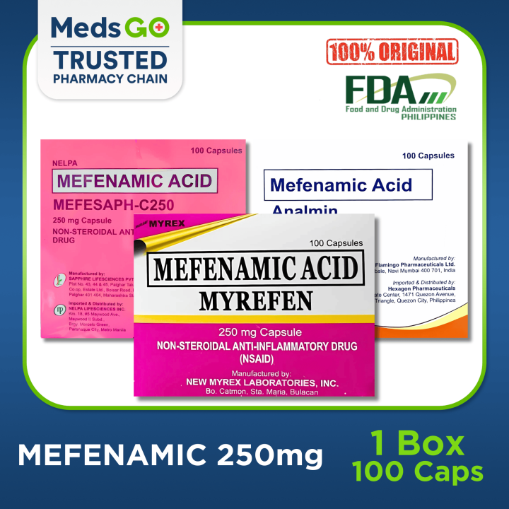 Mefenamic 250mg - 1 Box x 100 Caps | Lazada PH