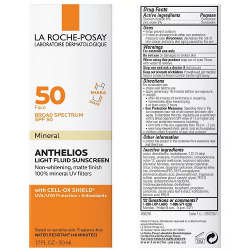 La Roche-Posay Anthelios Light Fluid Face Sunscreen with Cell-Ox Shield ...
