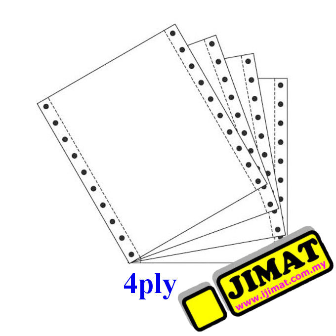Sonoform 4ply NCR Colour Computer Form ( ALL WHITE ) 240 FANS / Dot ...