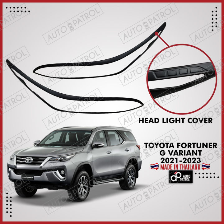 Toyota Fortuner 2021-2023 (G variant) Head Lights Garnish Matte Black ...