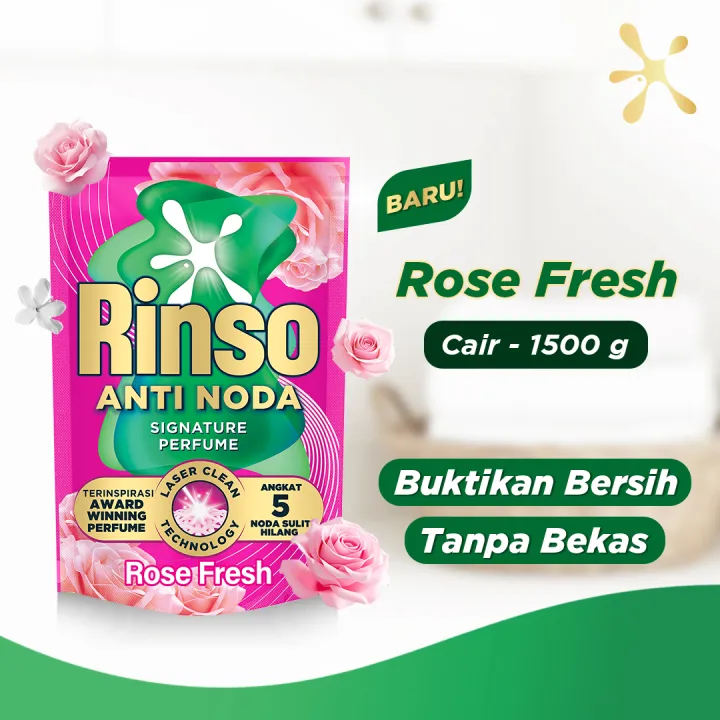 [Jumbo Lebih Murah] Rinso Baru Detergen Cair Varian Rose Fresh 1.5kg ...