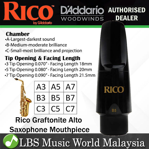 Rico Graftonite Alto Saxophone Mouthpiece Polycarbonate Mouth Piece for ...