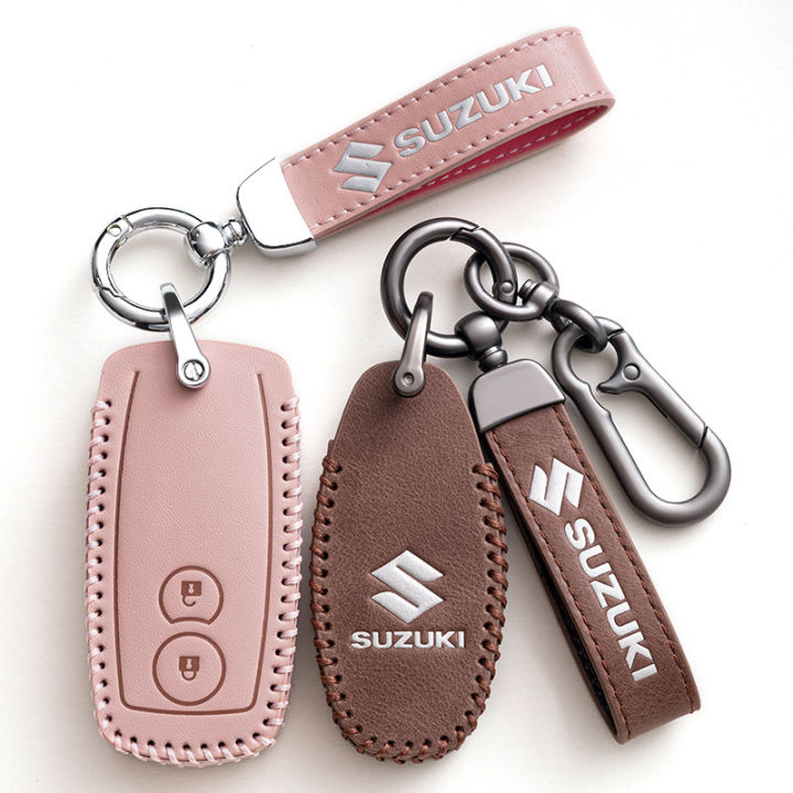 Genuine Leather Smart Keyless Remote Fob Car Key Case Cover Holder ...