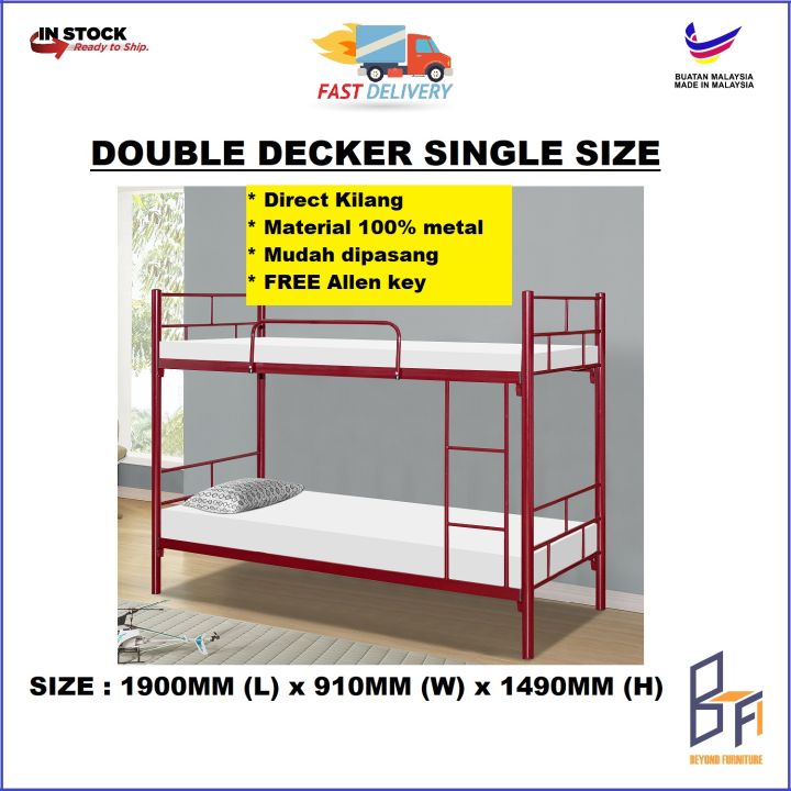 [READY STOCK KEDAH] Double Decker Single Bedframe 100% Metal Katil Besi ...