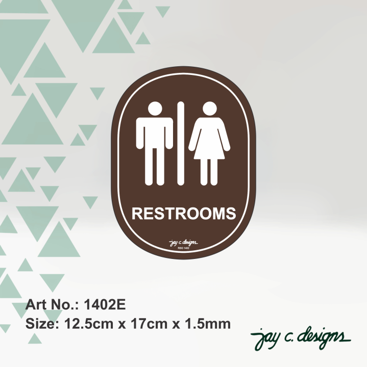 Acrylic Signage Restrooms Sign Jay C. Designs 1402 | Lazada PH