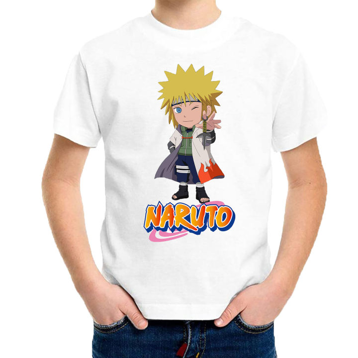ANIME CARTOON PRINTING "NARUTO MINATO NAMIKAZE" LOGO CASUAL T-SHIRT ...