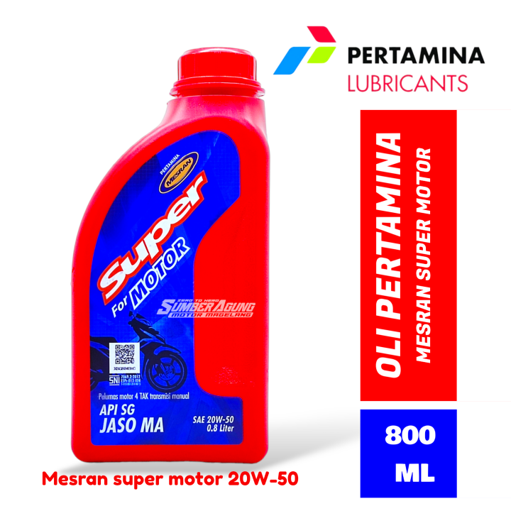 OLI MESRAN SUPER MOTOR SAE 20W-50 800 ML PERTAMINA | Lazada Indonesia
