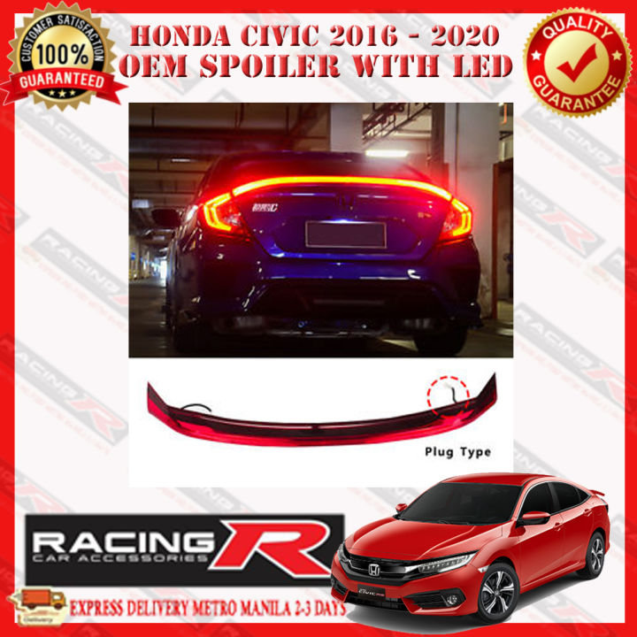 Spoiler Light type LED Center Tail Lights Rear Lamps For Honda Civic ...