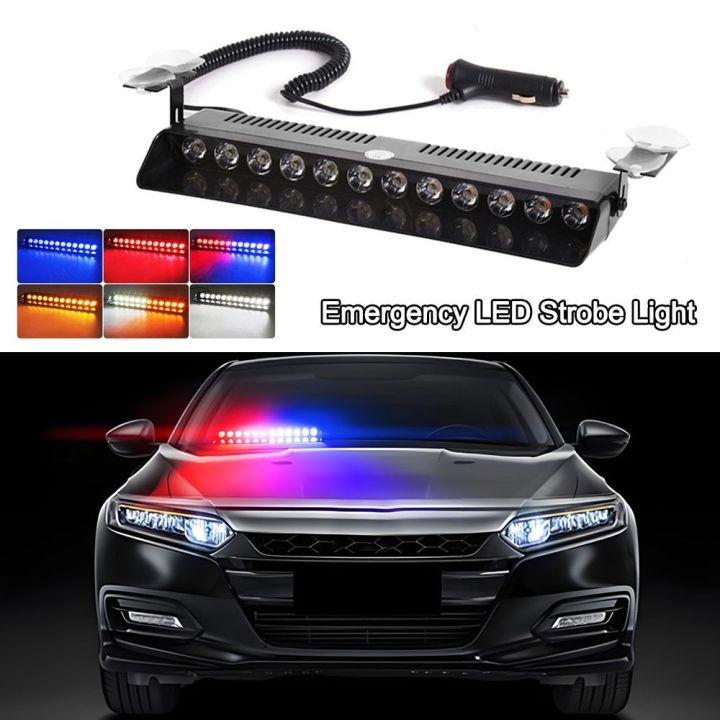 NOCASE 12 V Emergency LED Strobe Light Red Blue Amber 12 LED Police LED ...